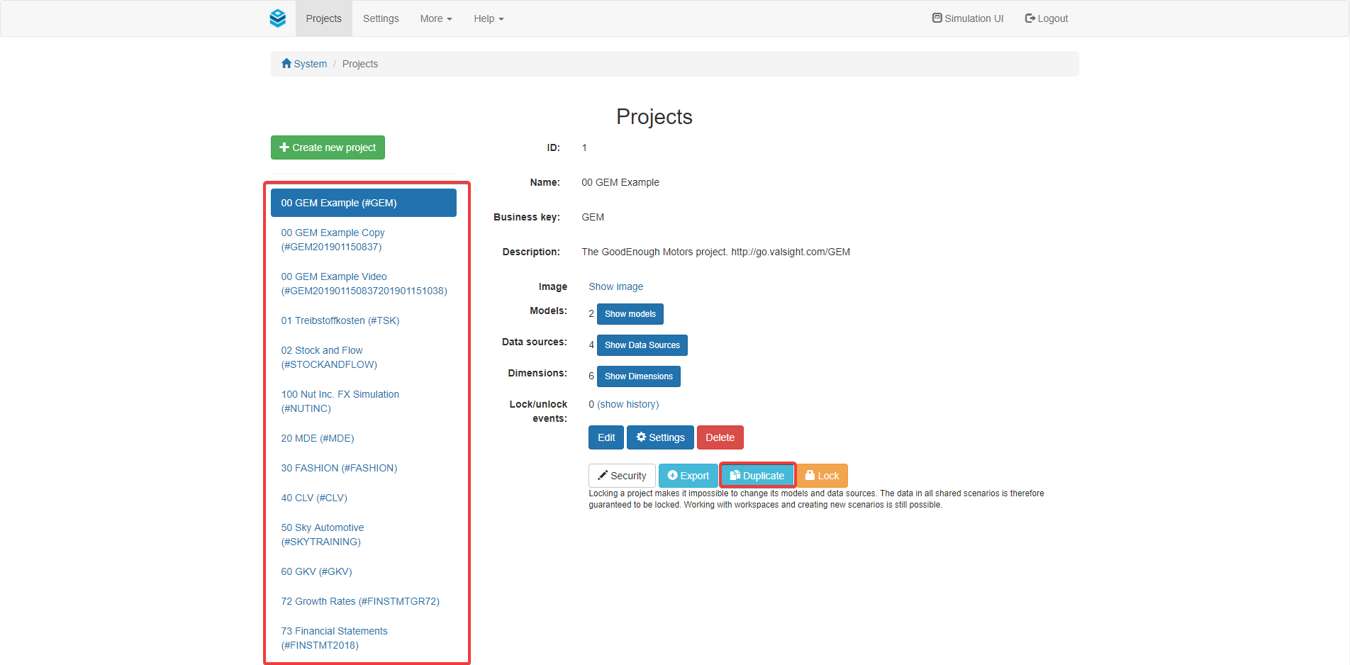 Duplicate A Project